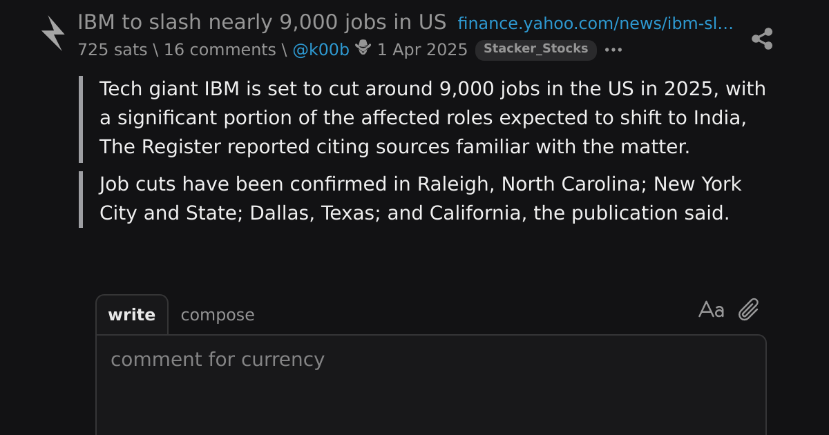 IBM to slash nearly 9,000 jobs in US \ stacker news ~Stacker_Stocks