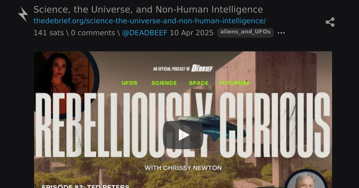 Science, the Universe, and Non-Human Intelligence \ stacker news