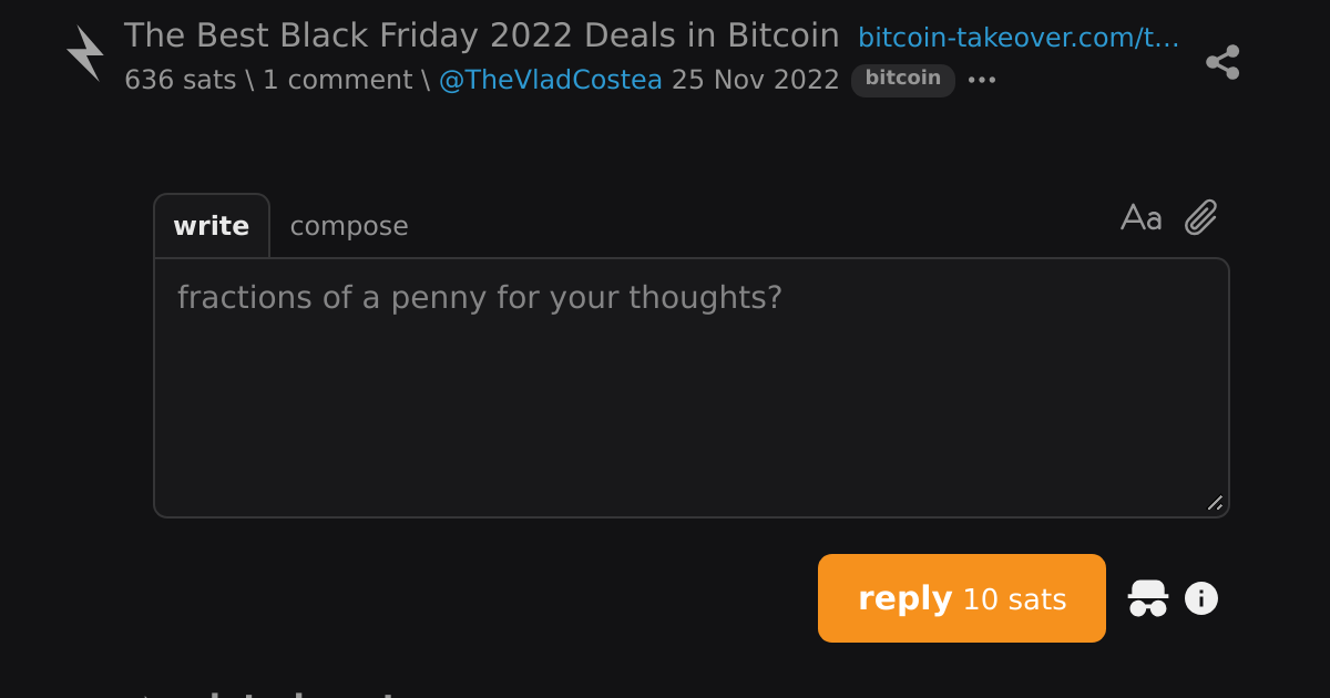 The Best Black Friday 2022 Deals in Bitcoin \ stacker news ~bitcoin