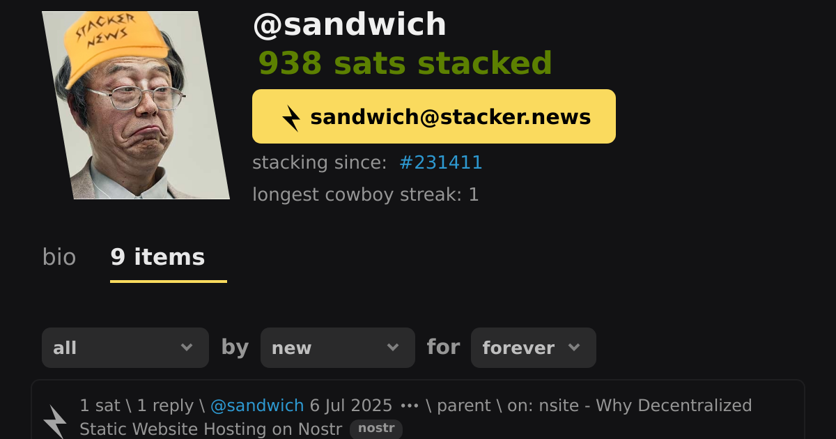 sandwich/all \ stacker news