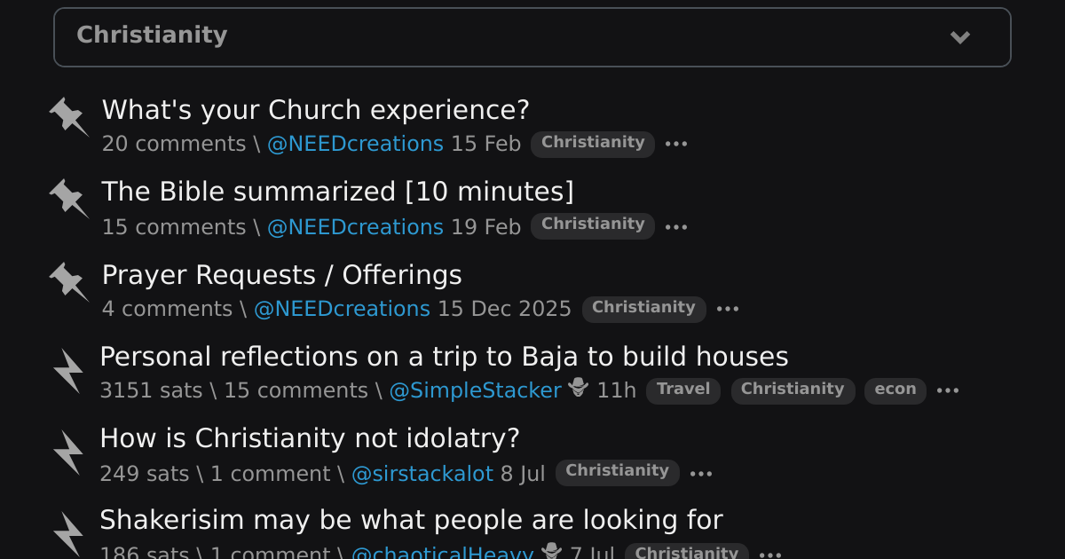 ~Christianity \ stacker news
